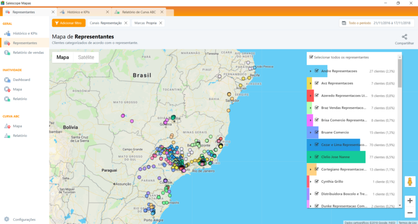 Crie um mapa de seus clientes no Google Maps - Salescope